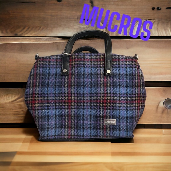 Mucros Weavers | Bags | Wool Tweed And Pu Leather Tote | Poshmark